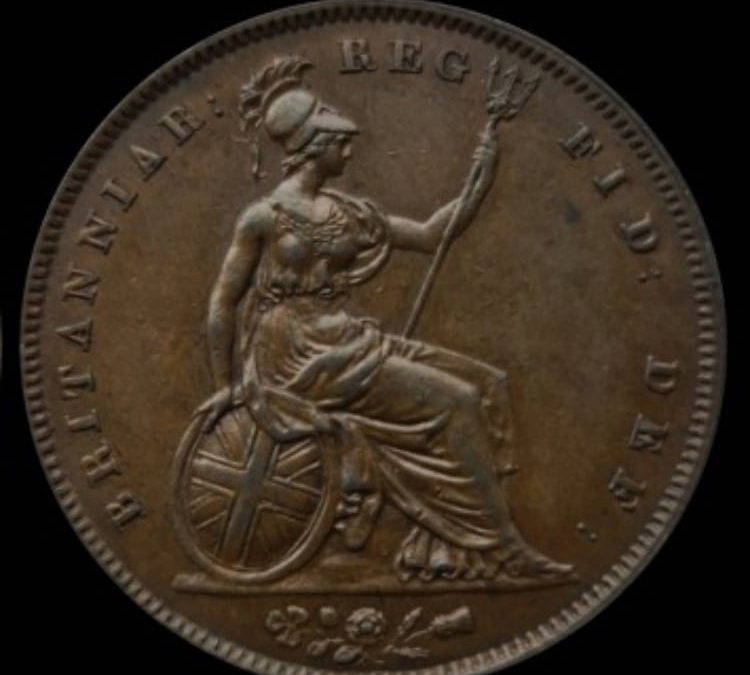 Victoria (1837-1901), copper Penny, 1841 Young filleted head left, date ...