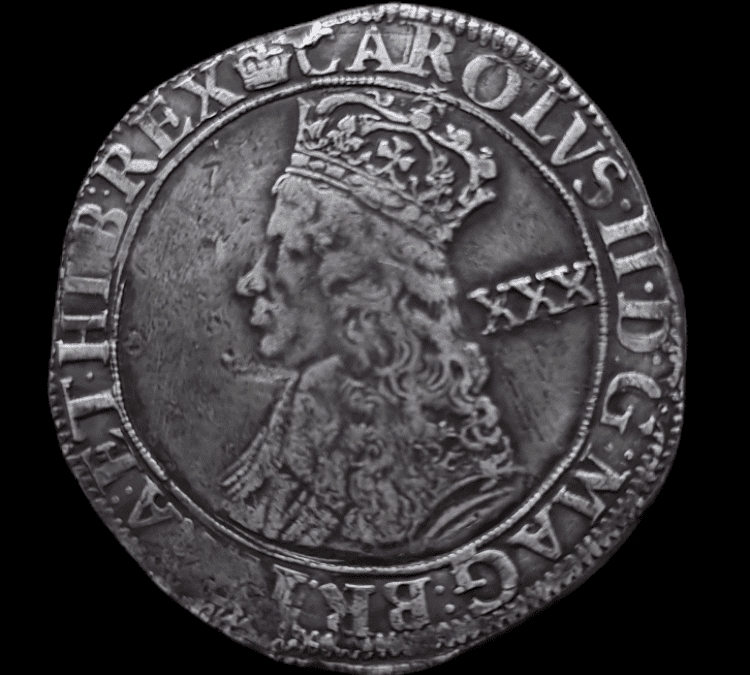 Charles II Hammered Half Crown Obverse - GM Coins | Premier UK Coin Dealers
