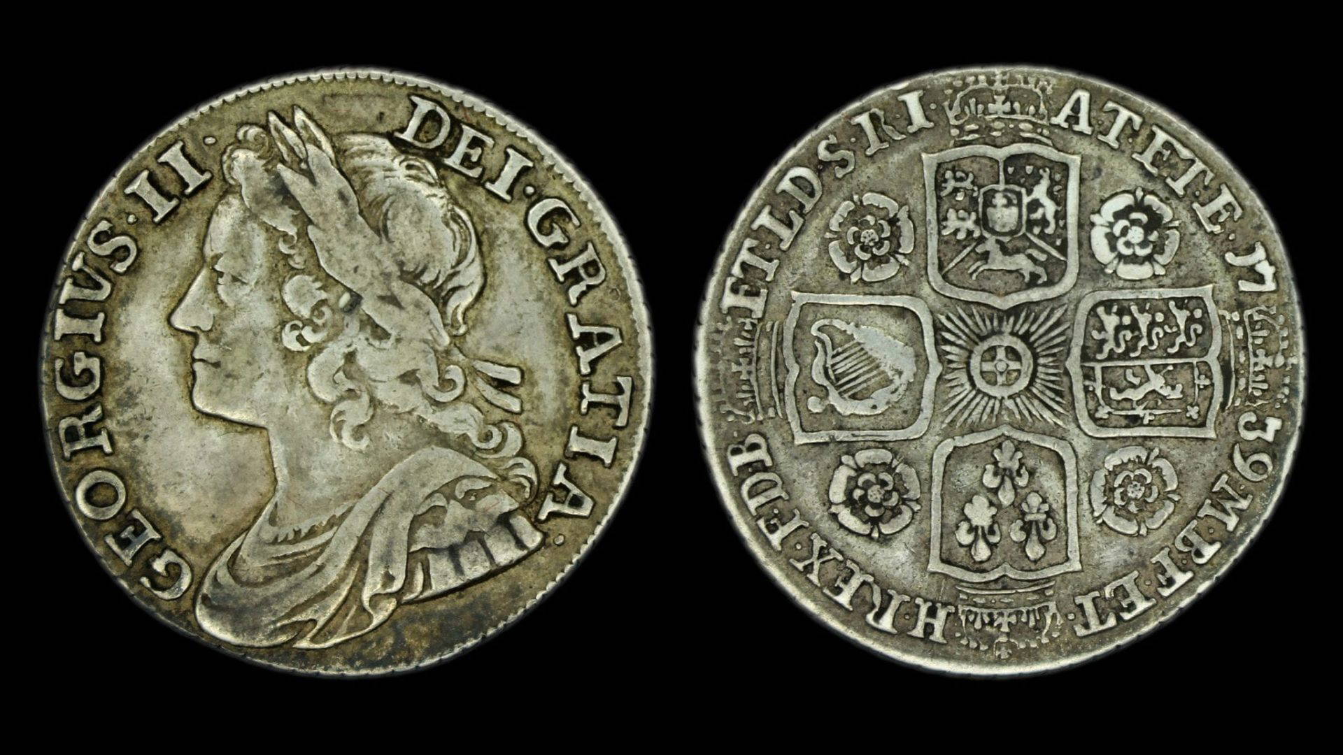 George II Young Head Shilling 1739 - GM Coins | Premier UK Coin Dealers