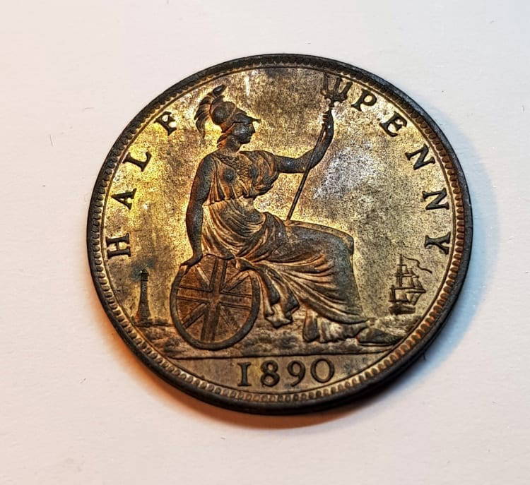 Victoria Half Penny 1890 Reverse GM Coins Premier UK Coin Dealers victoria-half-penny-1890-reverse-gm-coins-premier-uk-coin-dealers